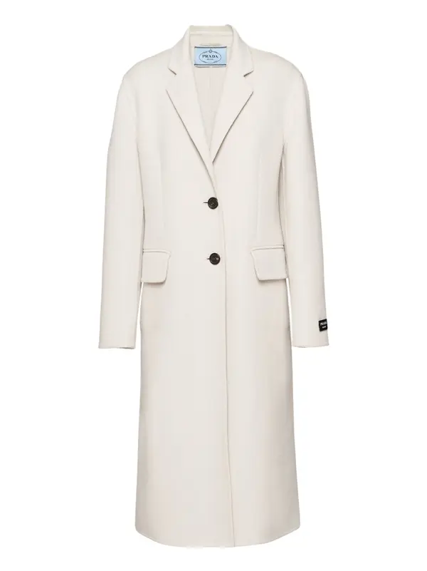 Prada Single-breasted Cashgora Coat - White