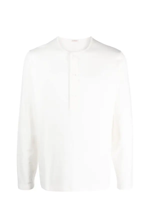 FURSAC Button-up Cotton Sweatshirt - White
