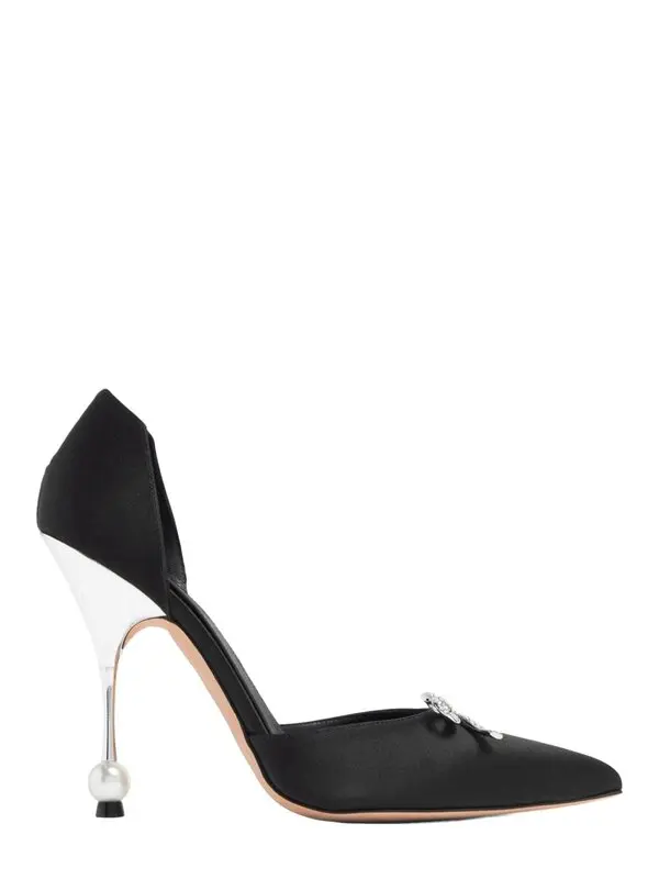 Giambattista Valli 105mm Bow-embellished Satin Pumps - Black