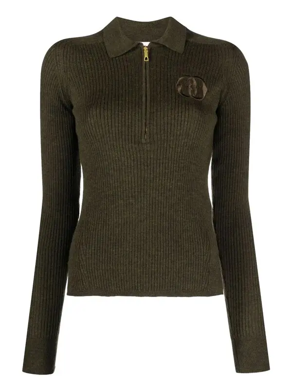 Bally Logo-embroidered Ribbed-knit Top - Green