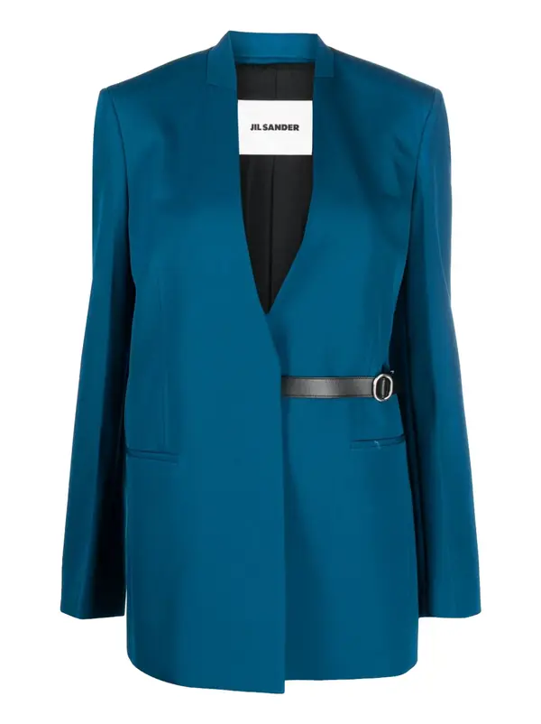 JIL SANDER Tailored Virgin Wool Blazer - Blue