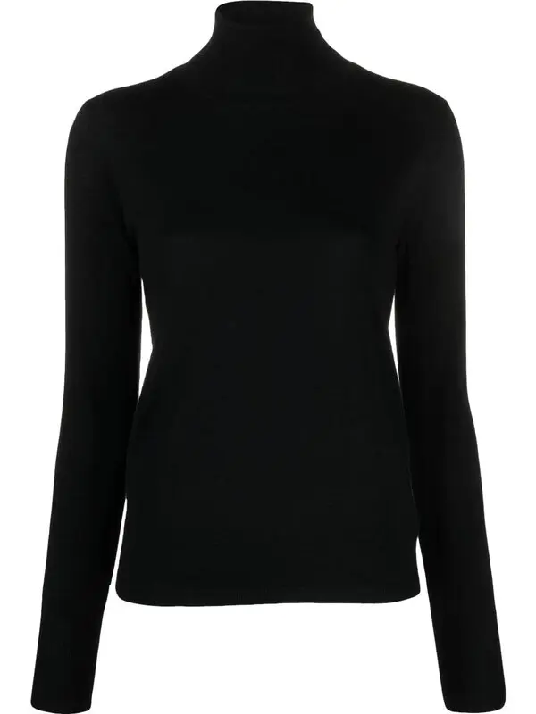 Aspesi Virgin Wool Roll Neck Jumper - Black