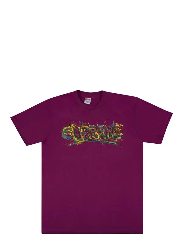 Supreme Paint Logo Tee 'magenta - Pink