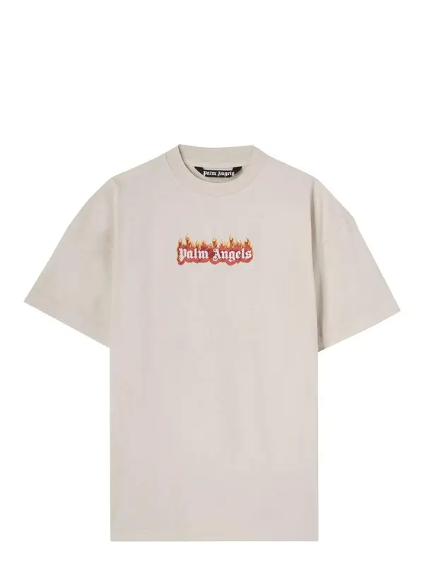 Palm Angels Gd Burning Logo Classic Tee 'off - White