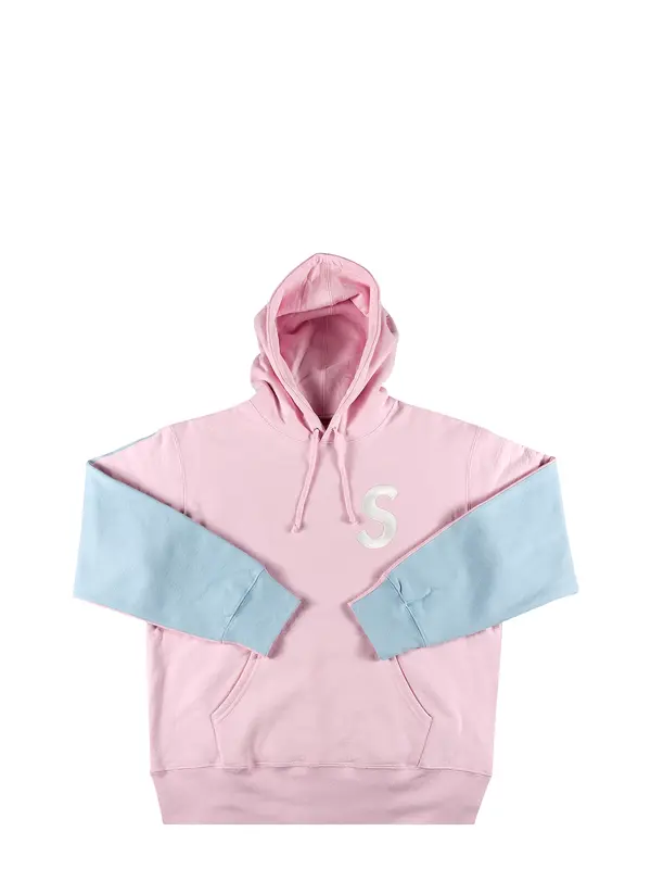 Supreme S Logo Split Hooded Sweatshirt - Pink