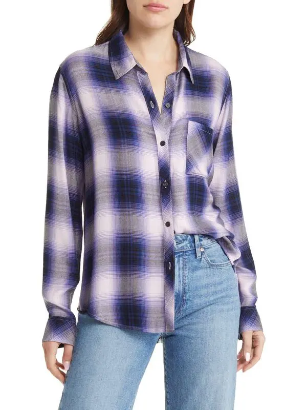Rails Hunter Plaid Button-up Shirt - Orchid Navy