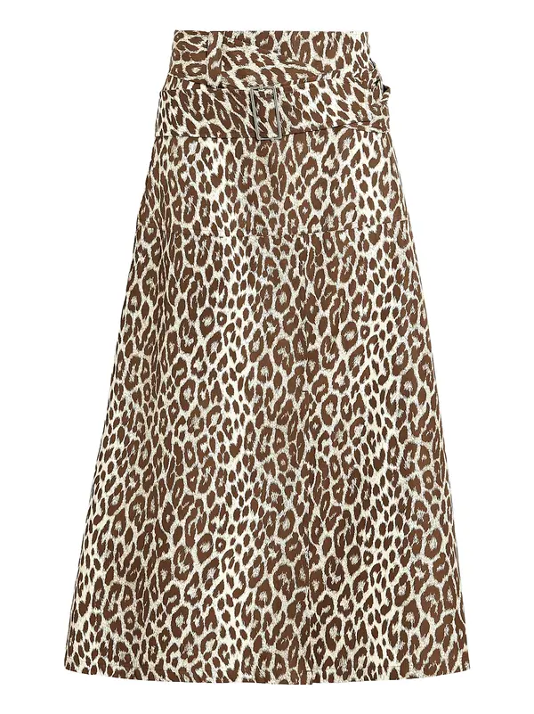JIL SANDER Leopard-print Midi Skirt - Animal Print