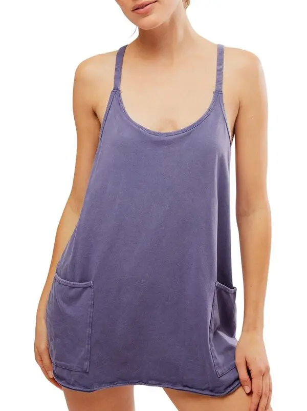 Free People Hot Shot Racerback Tank Minidress - Blue Indigo