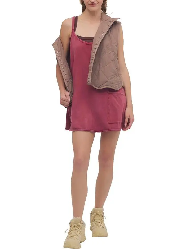 Free People Hot Shot Racerback Romper - Brick