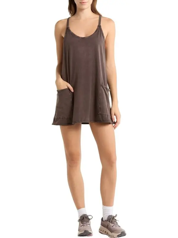 Free People Hot Shot Racerback Romper - Chocolate