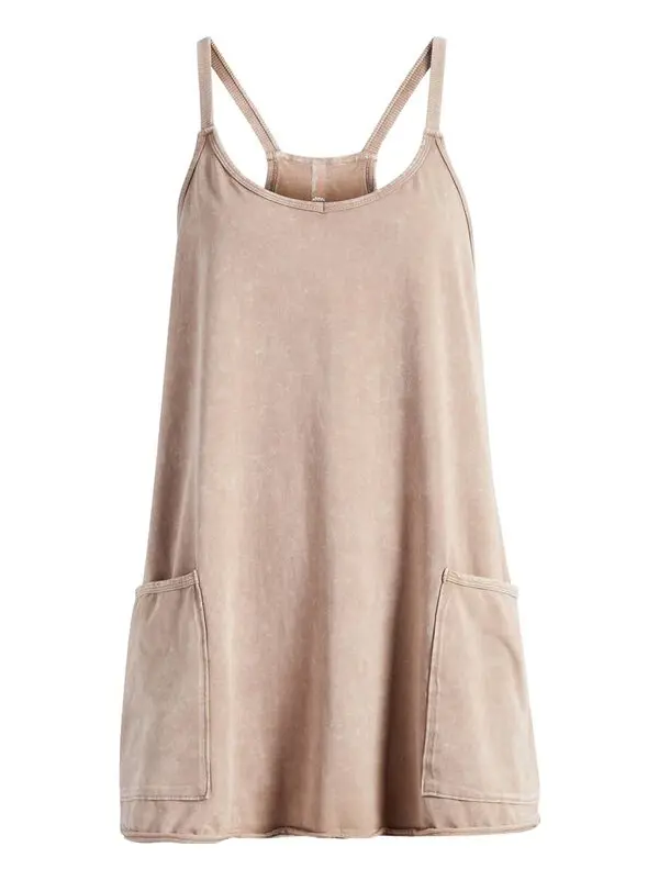 Free People Hot Shot Racerback Romper - Mocha Latte