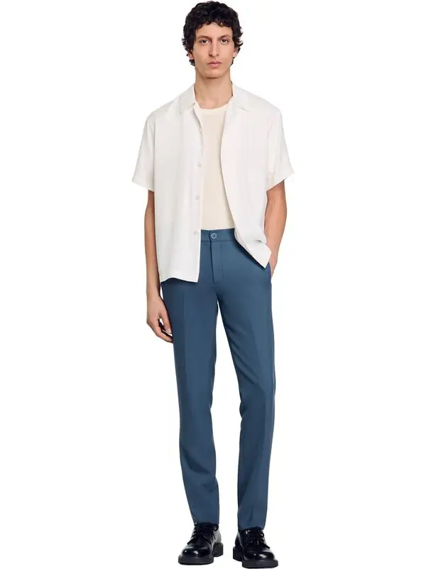 Sandro Straight-leg Jersey Trousers - Thunderstorm Blue