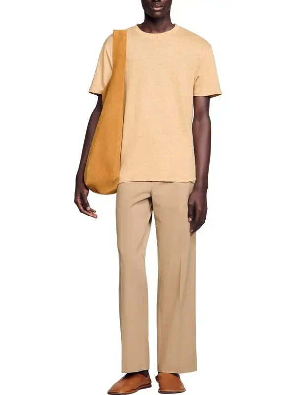 Sandro Linen T-shirt - Nut
