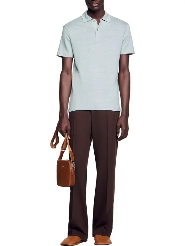 Sandro Linen Polo Shirt - Chambray