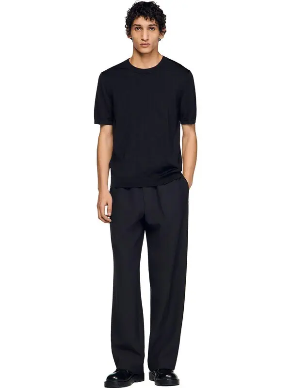 Sandro Knitted T-shirt - Black