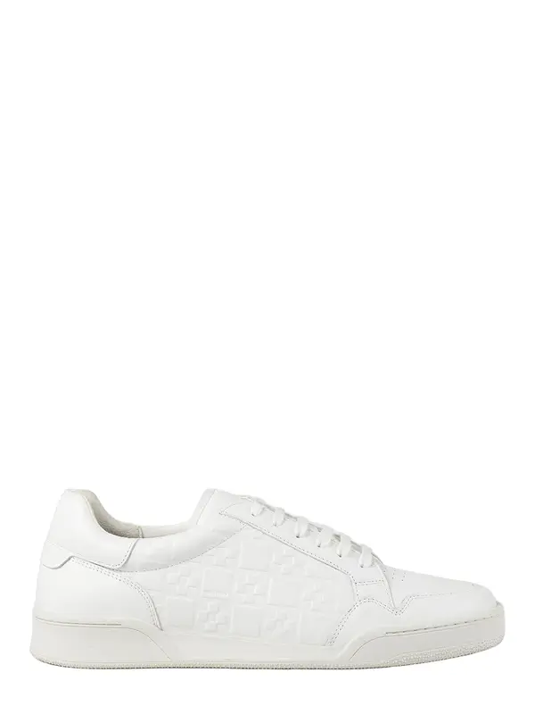 Sandro Embossed Square Cross Leather Sneakers - White
