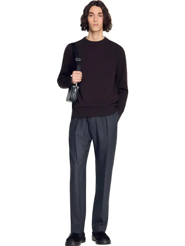 Sandro Cashmere Pullover Sweater - Chocolate