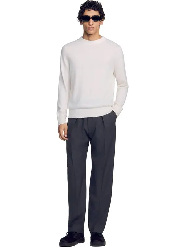 Sandro Cashmere Pullover Sweater - Ecru