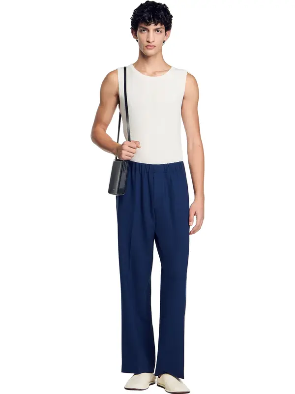 Sandro Wide-leg Jersey Trousers - Royal Blue