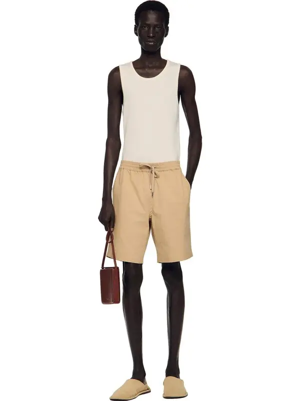 Sandro Cotton Shorts - Beige