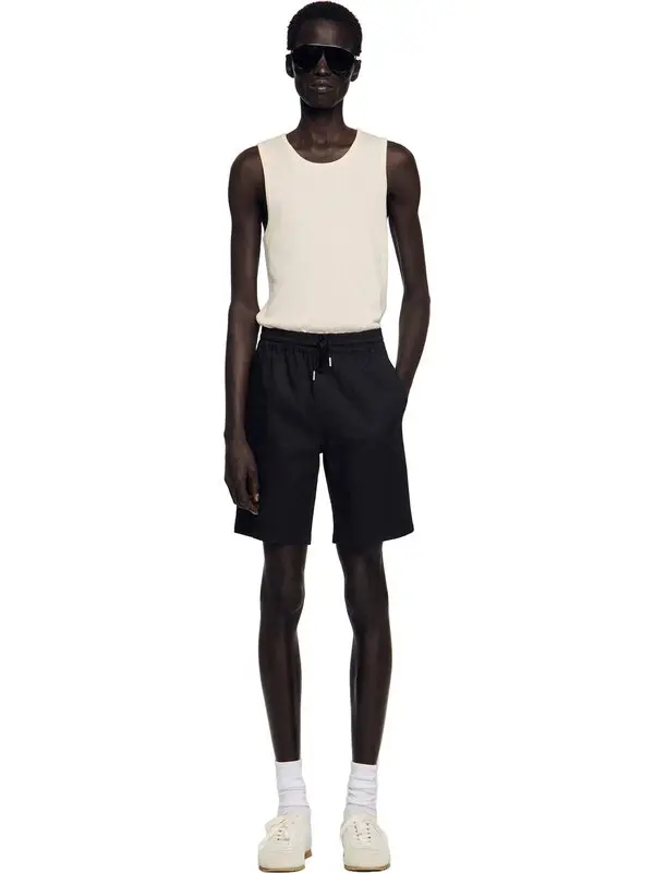 Sandro Cotton Shorts - Black