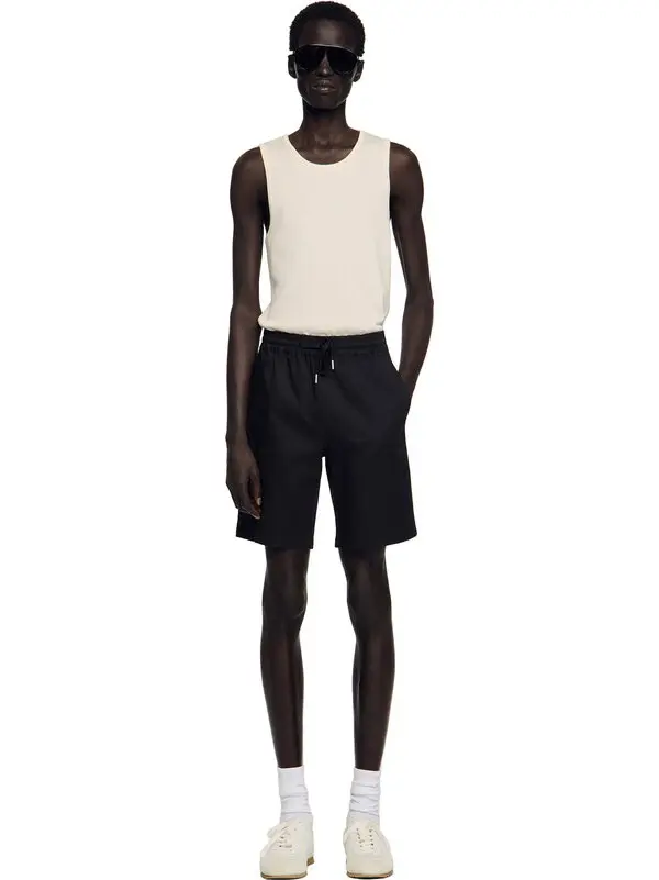 Sandro Cotton Shorts - Black