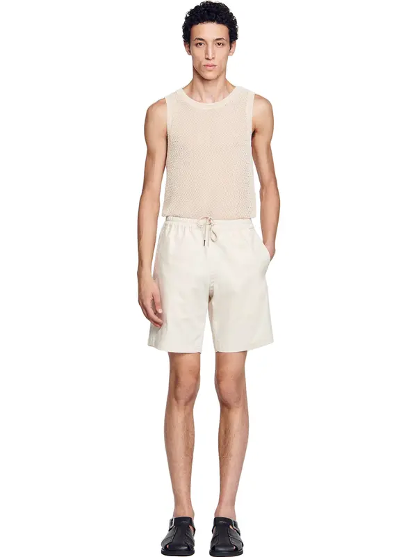 Sandro Cotton Shorts - Light Beige