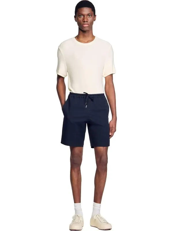 Sandro Cotton Shorts - Midnight Blue