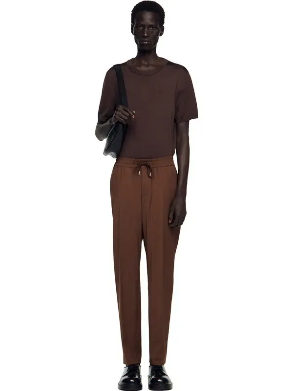 Sandro Straight-leg Trousers - Chocolate