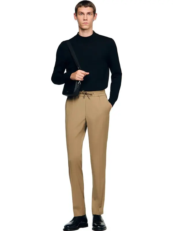 Sandro Straight-leg Trousers - Dark Sand