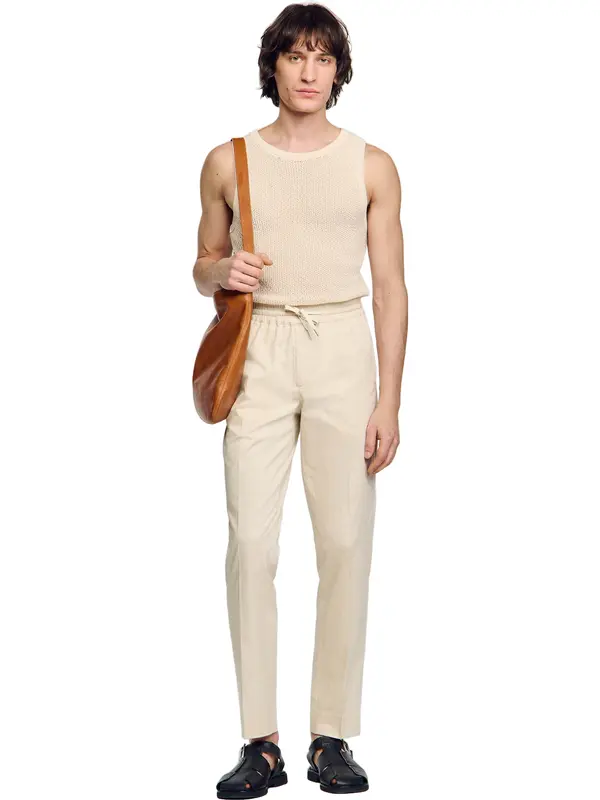 Sandro Straight-leg Trousers - Light Beige