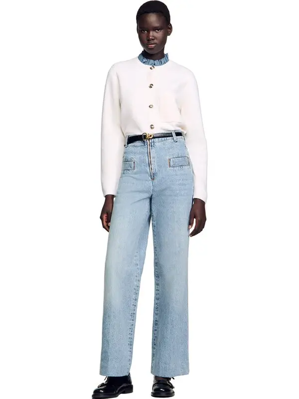 Sandro Wide-leg Jeans - Blue Jean