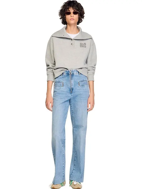 Sandro Wide-leg Jeans - Blue Jean