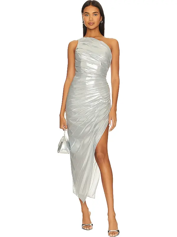 Bcbgmaxazria Shimmer Evening Dress - Silver