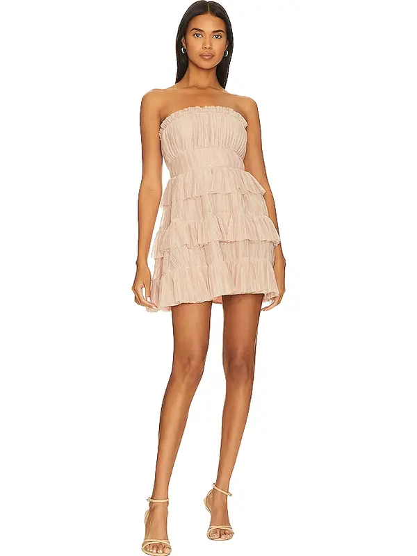 LOVERS AND FRIENDS Barlow Mini Dress - Rosey Neutral