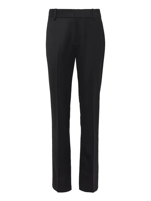 NILI LOTAN Evan Wool Straight Pants - Black