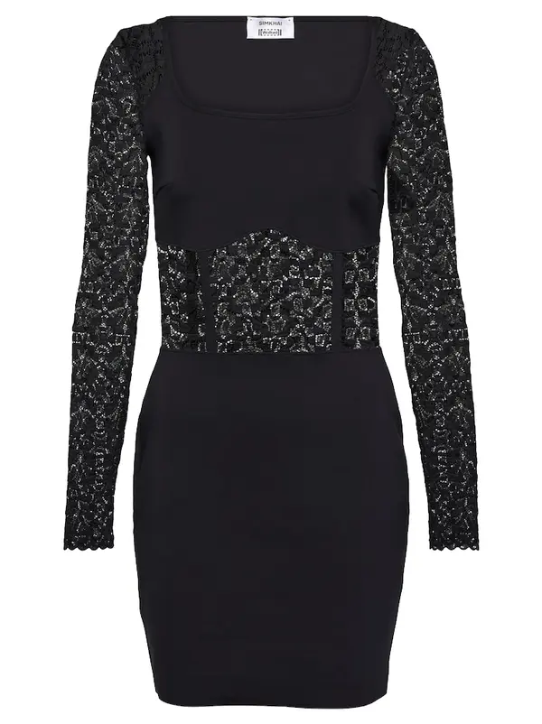 Wolford X Simkhai Intricate Pattern Mini Dress - Black