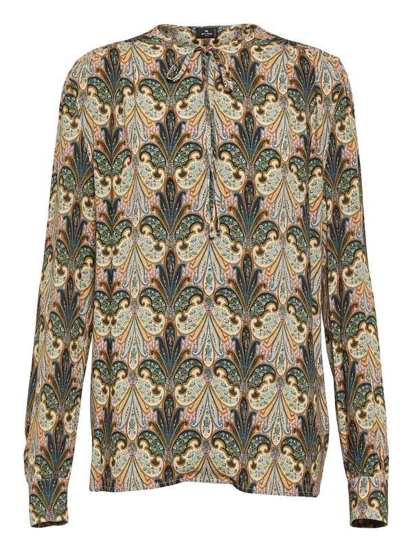 Etro Printed Tie Detailed Blouse - Multicoloured