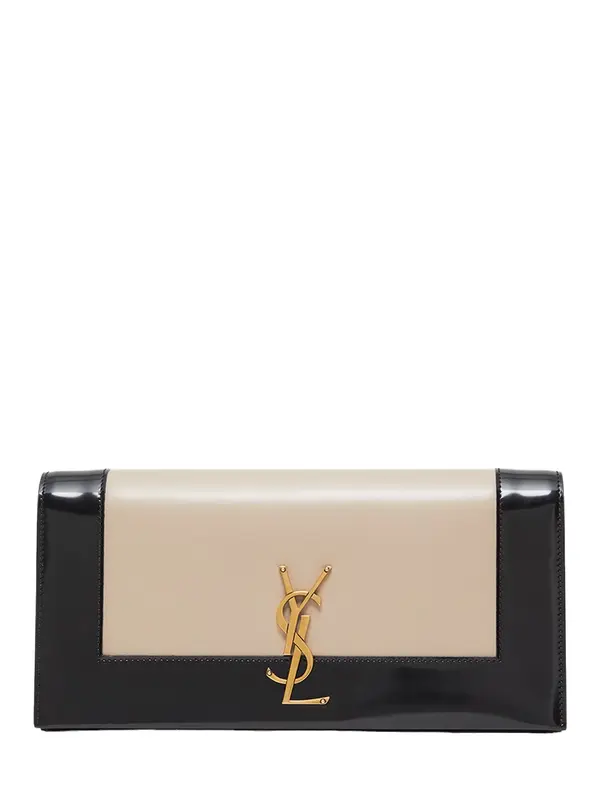 Saint Laurent Kate Clutch Bag - White Seal/nero