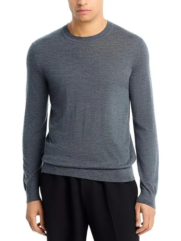 Theory Regal Merino Crewneck Sweater - Dark Gray Melange