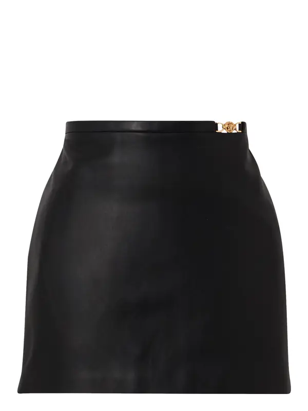 Versace Icons Leather Mini Skirt - Black