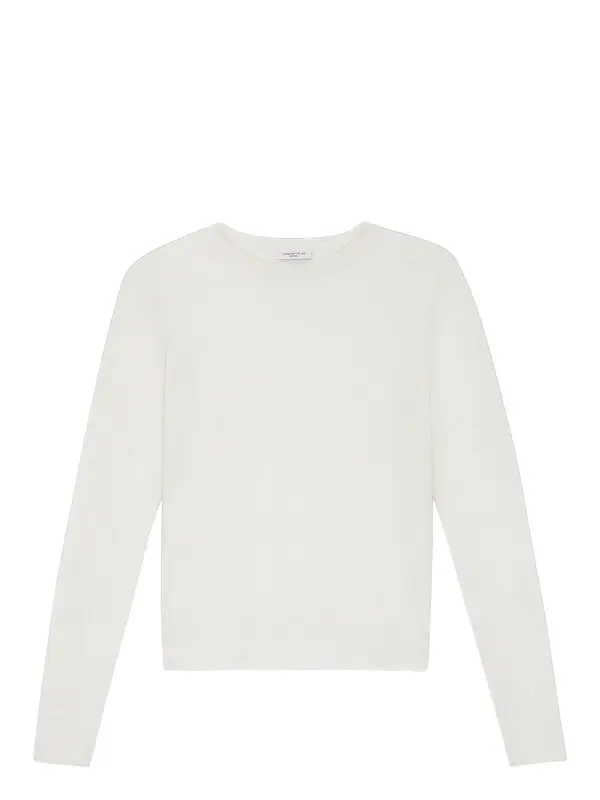 Lafayette 148 New York Fine Cashmere Fitted Crewneck Sweater - Cloud