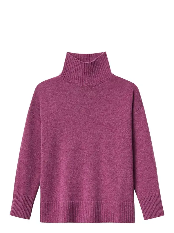 Lafayette 148 New York Cashmere Long Sleeve Turtleneck Sweater - Black