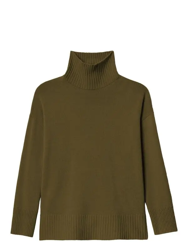 Lafayette 148 New York Cashmere Long Sleeve Turtleneck Sweater - Forage Green