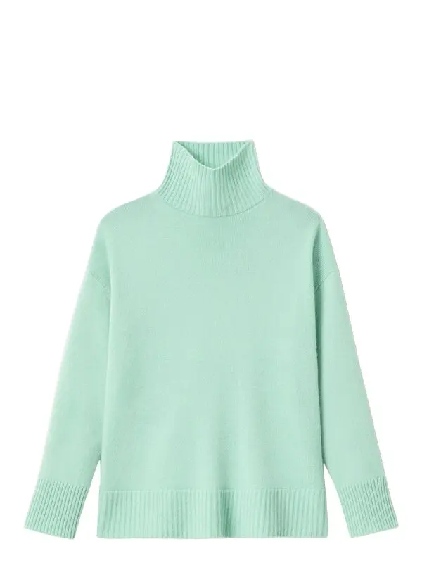 Lafayette 148 New York Cashmere Turtleneck Sweater - Aurora Green