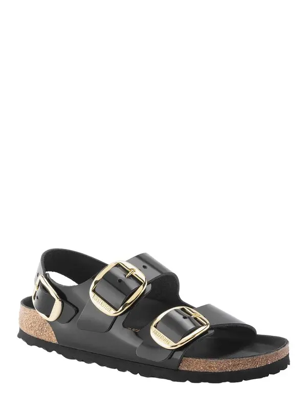 BIRKENSTOCK Milano Big Buckle Sandals - High Shine Black