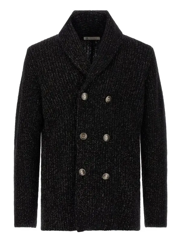 Brunello Cucinelli Double-breasted Cardigan - Black