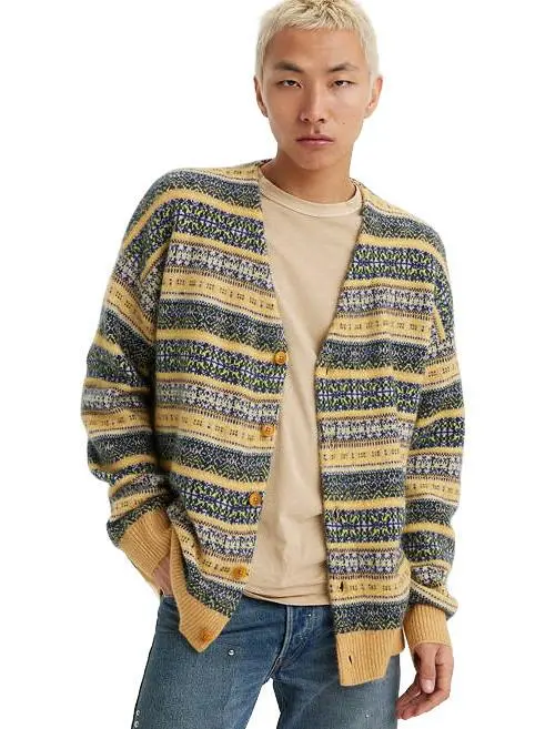 LEVI'S Coit Boxy Cardigan - Chilton Fairisle Golden Ochre