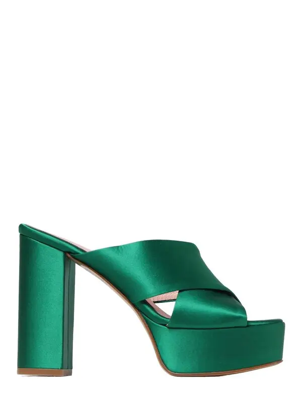 ANNA F. Heeled Platform Sandals - Green