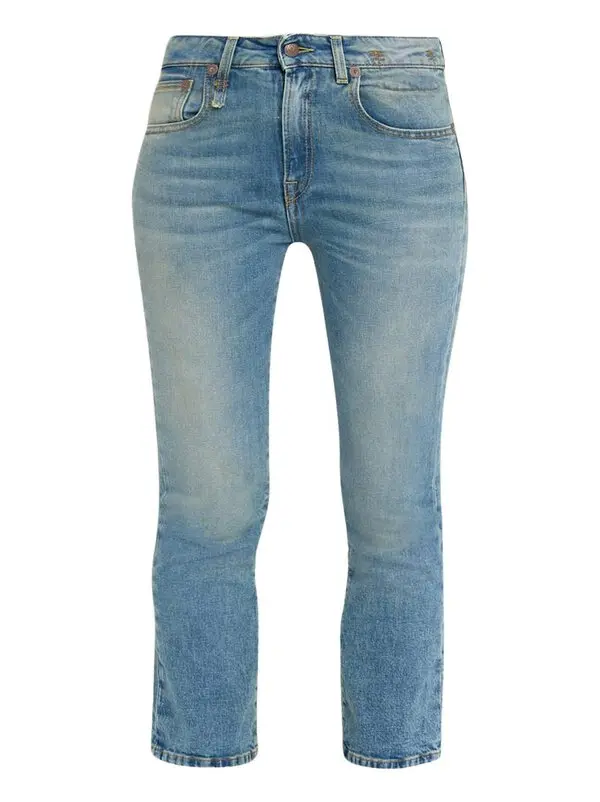 R13 Kick Fit Straight Cropped Jeans - Jasper Stretch